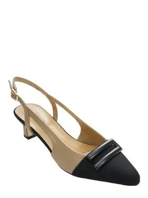 Vaneli Tady Pointed Toe Slingback Pumps - Pudding
