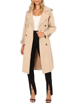 PETAL & PUP Petal & Pup Trina Belted Trench Coat Beige