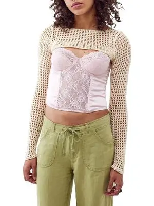 BDG URBAN OUTFITTERS Lattic Shrug - Ecru