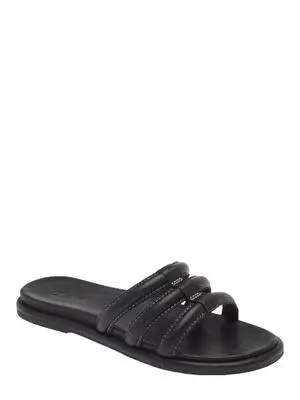 Olukai Tiare Leather Slide Sandal - Black/black