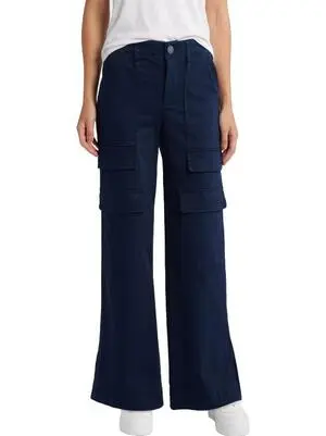 Wit & Wisdom Ab'solution Skyrise Wide Leg Utility Pants - Navy