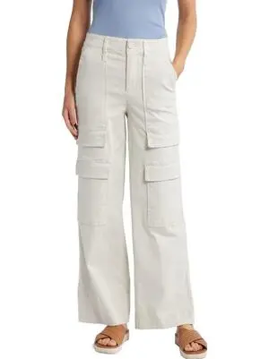 Wit & Wisdom Wit & Wisdom 'ab'solution Skyrise Wide Leg Utility Pants Pale Stone