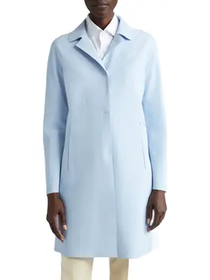 Herno Snap Front Scuba Knit Coat 9006 Sky Blue