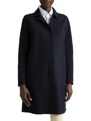 Herno Snap Front Scuba Knit Coat Black