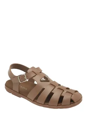 Prada Prada Rubber Fisherman Sandal Moka