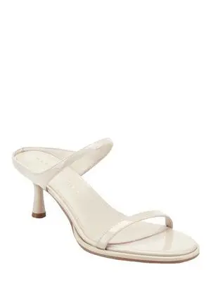 Marc Fisher Alonde Leather Slide Sandals - Grey