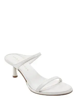 Marc Fisher Marc Fisher LTD Alonde Leather Slide Sandals Ivory
