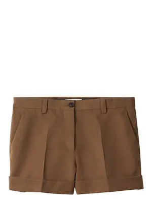Miu Miu Logo Gabardine Bermuda Shorts - Sughero