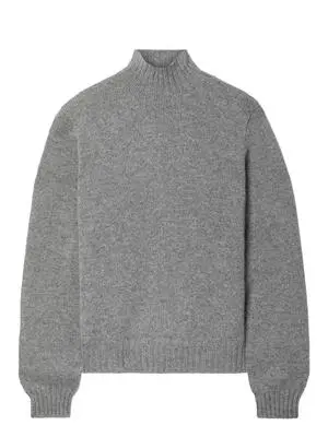 THE ROW The Row Essentials Kensington Cashmere Turtleneck Sweater Gray