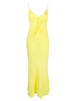 MSGM Knot-detailed Maxi Dress - Yellow