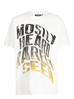 MOSTLY HEARD RARELY SEEN Faded Warped Cotton T-shirt - White