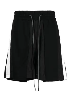 MOSTLY HEARD RARELY SEEN Striped Panelled Track Shorts - Black