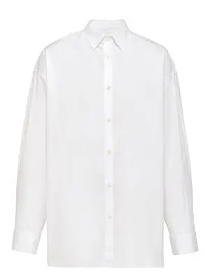 Prada Triangle-logo Cotton Shirt - White