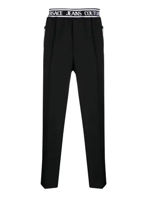 VERSACE Versace Jeans Couture Logo-Waistband Trousers