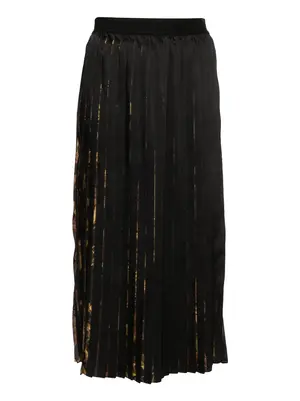 Versace Watercolour Pleated Midi Skirt - Black
