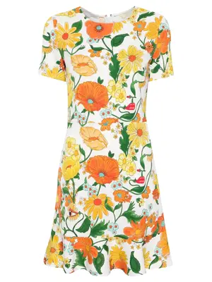 Stella McCartney Floral-print Peplum Dress - White