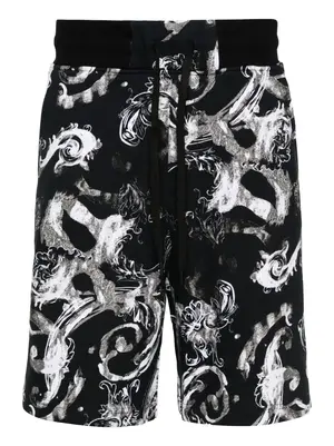 Versace Watercolour Print Shorts - Black