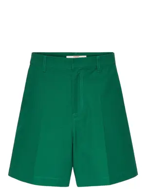 Valentino Garavani Stretch Cotton Canvas Bermuda Shorts - Green