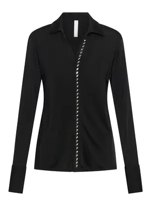 DION LEE Studded-placket Shirt - Black