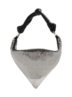 Amina Muaddi Mini Cameron Mesh Shoulder Bag - Silver
