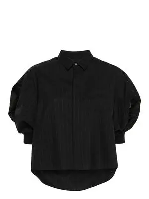 Sacai Pinstripe Cropped Shirt - Blue