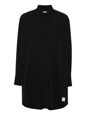 Sacai Logo-embroidered Poplin Shirt - Black