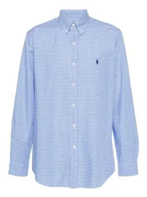 Polo Ralph Lauren Polo Pony Checked Polo Shirt - Blue