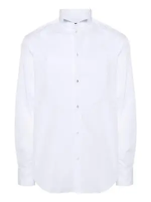 Emporio Armani Bib-panel Cotton Shirt - White