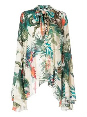 Roberto Cavalli Jungle Print Blouse - Neutrals