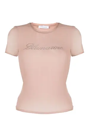 Blumarine Logo-embellished T-shirt - Neutrals