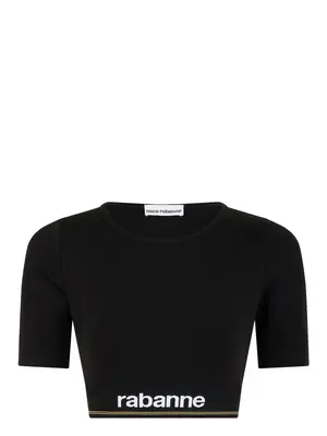 Rabanne Bodyline Cropped T-shirt - Black