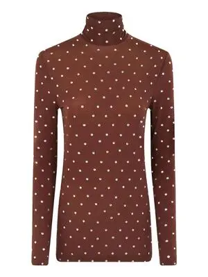 Rabanne Crystal-embellished High-neck Top - Brown