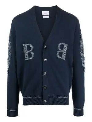 BARRIE 3d-knit Cashmere Cardigan - Blue