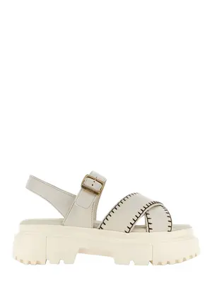 Hogan 55mm Leather Sandals - Neutrals