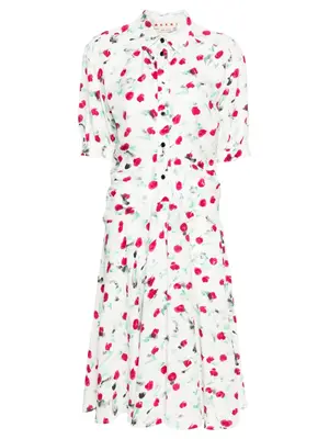MARNI Marni Reverie-Print Crepe Midi Dress