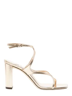 JIMMY CHOO Azie 85mm Metallic Sandals - Gold