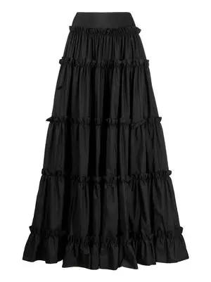 Roberto Cavalli Ruffled Tiered Maxi Skirt - Black
