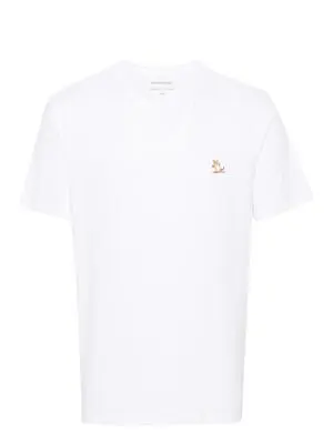 Maison Kitsuné Fox-patch Cotton T-shirt - White