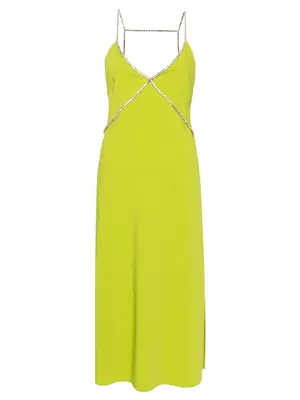 Liu Jo Rhinestone-straps Midi Dress - Green