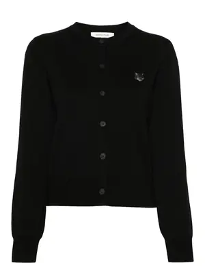 Maison Kitsuné Bold Fox Wool Cardigan - Black
