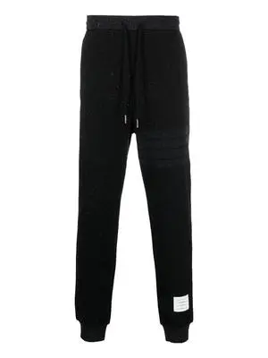 Thom Browne Flecked Knitted Track Pants - Black