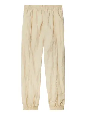 Burberry Crinkled Wide-leg Track Pants - Neutrals