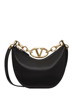 Valentino Garavani Mini Vlogo Moon Hobo Bag - Black