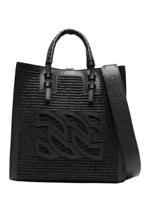 Casadei Beaurivage Raffia Tote Bag - Black