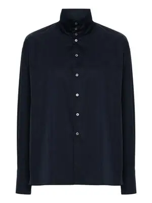 Fabiana Filippi High-neck Poplin Shirt - Blue