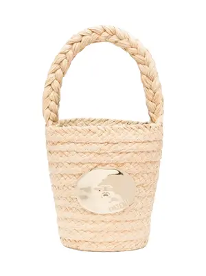 PATOU Raffia Bucket Bag - Neutrals
