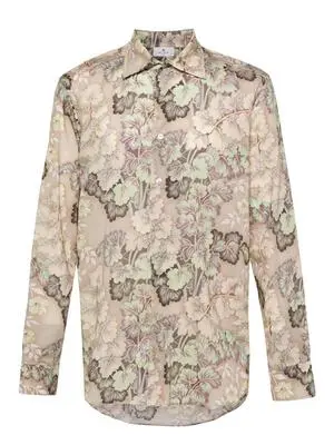 Etro Floral-print Cotton Shirt - Neutrals