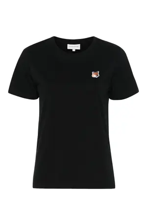 Maison Kitsuné Fox-appliqué T-shirt - Black