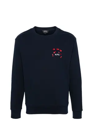 A.p.c. Logo-print Sweatshirt - Blue