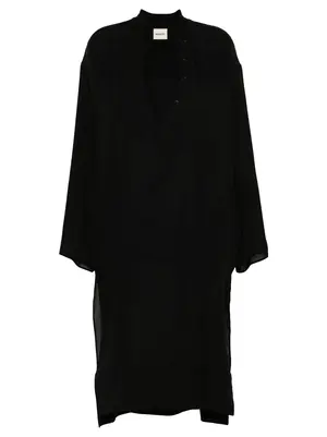 Khaite Brim Crepe Midi Dress - Black